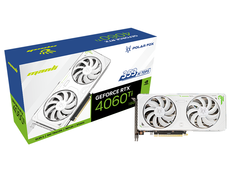 Manli GeForce RTX™ 4060 Ti 16GB 雪狐 双风扇-香港万利达科技集团有限公司